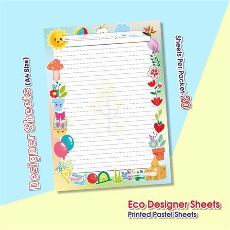 Eco Designer Sheets A4 Size Gsm 110 Gsm At ₹ 19pack In New Delhi