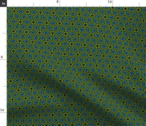 Geometric Pattern Nested Cubes Fabric Spoonflower