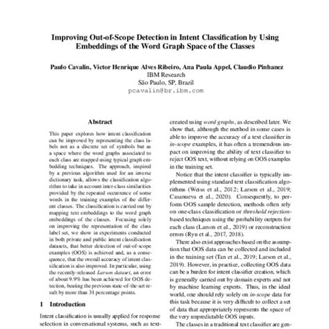 Improving Out Of Scope Detection In Intent Classification By Using Embeddings Of The Word Graph