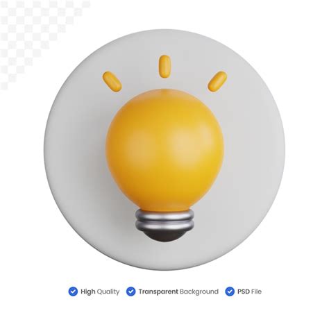 premium psd 3d illustration icon bulb idea