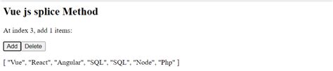 Vue Js Array Splice Method Add Remove Element From Array Property