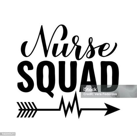 간호사 분대 서예 손 글자는 흰색으로 분리되어 있습니다 간호사 견적 타이포그래피 포스터 배너 인사말 카드 전단지 스티커 등에