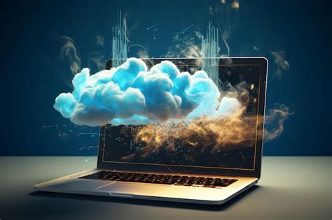 Premium Ai Image Cloud Computing Concept With Laptop