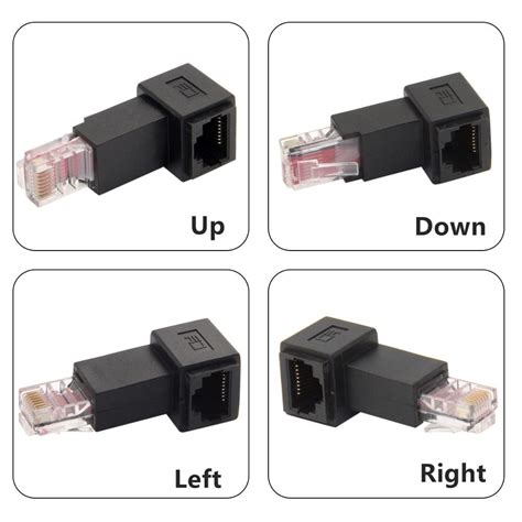 Ethernet Adapter Cat5e Cat6 Up Right Angle Etherne Vicedeal