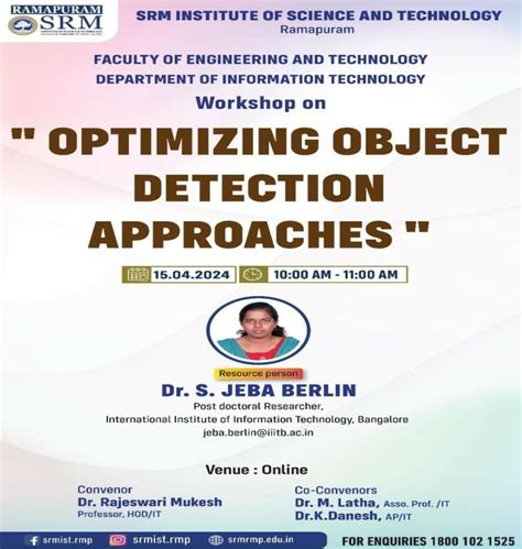 Optimizing Object Detection Approaches Srm Ramapuram Srmist Ramapuram