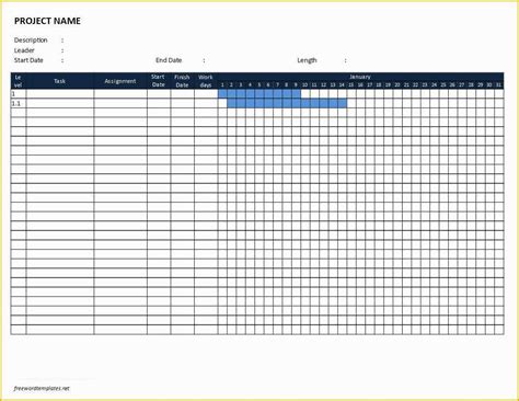 Free Gantt Chart Template Word Of Gantt Chart Word Document Template