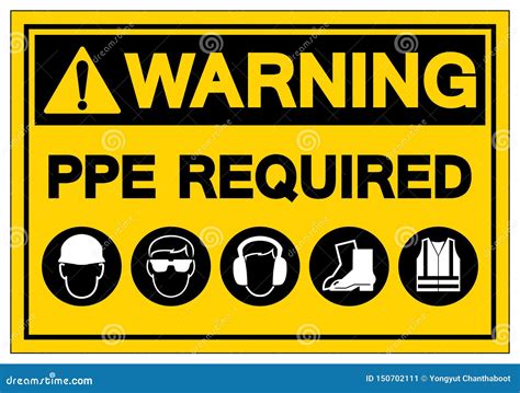 Warning Ppe Required Symbol Sign Vector Illustration Isolated On