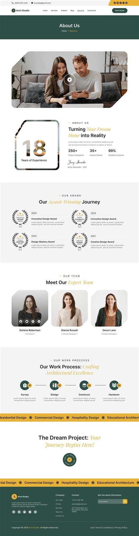 architecture and interior design website figma uiux behance