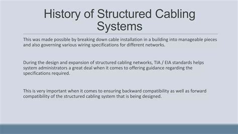 History Of Structured Cabling Systems Pptx