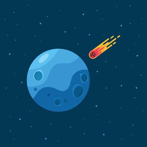 Fired Asteroid In Collision With Planet 53297155 Vector Art At Vecteezy