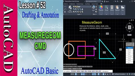 measuregeom in autocad command youtube