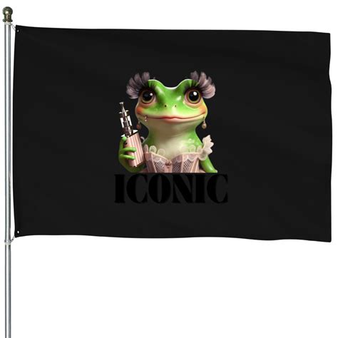1038 Iconic Frog T Shirt House Flags 23 X 35 Black Sold By Julianash