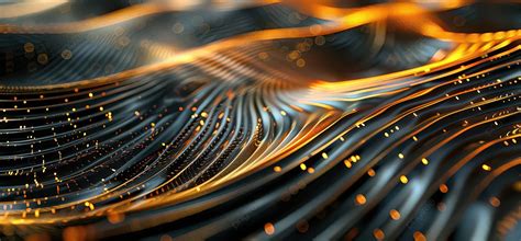 abstract waves with glowing lines and particles creating a dynamic