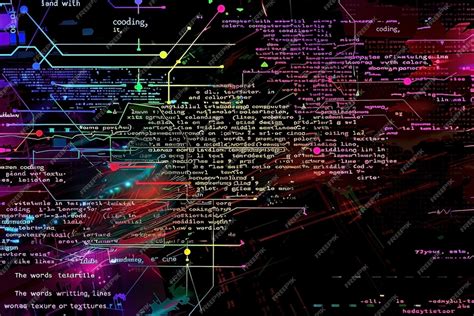 Colorful Code Lines On Black Background Displayed On Computer Screen Premium Ai Generated Image
