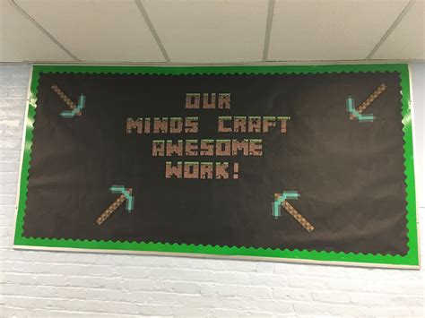 Minecraft Bulletin Board Idea For Preschool Classroom