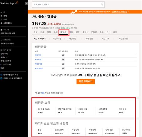 시킹알파seeking Alpha 배당주 확인 사용법