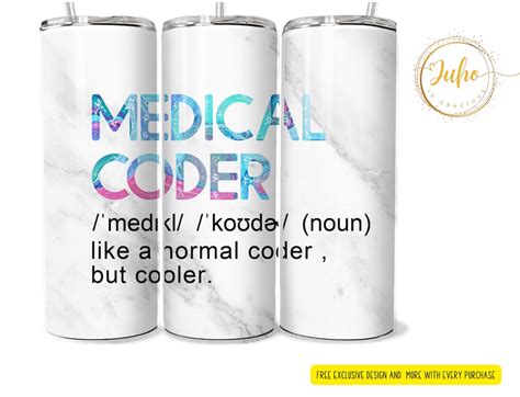 Medical Coder Cool Tumbler Sublimation Wraps 20oz Tumbler Png Skinny