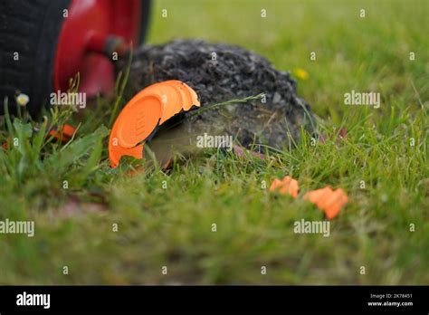 Clay Target Shooting Orange Broken Clay Target Lying On The Ground