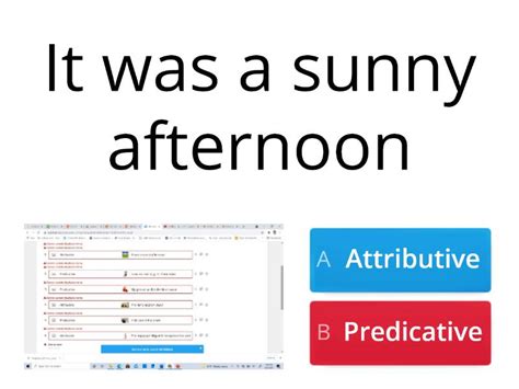 Attributive Vs Predicative Adjectives Quiz