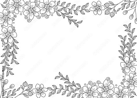 Floral Frame Coloring Page