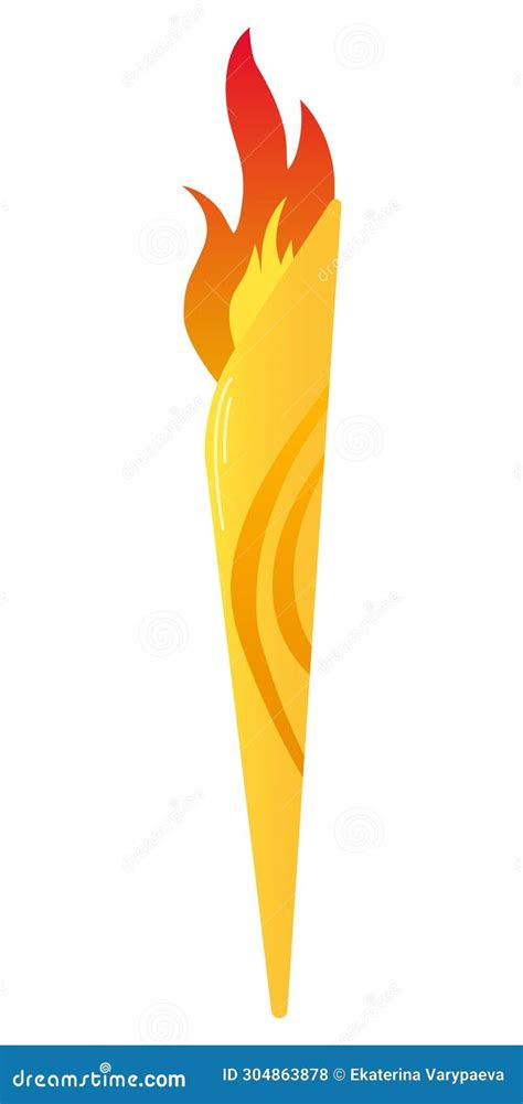 Colorful Flaming Torch Flat Vector Illustration Isolated On White Background Symbols Of Relay