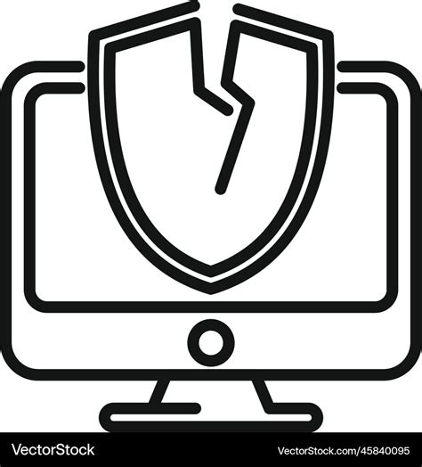 Computer Error Icon Outline Security Royalty Free Vector