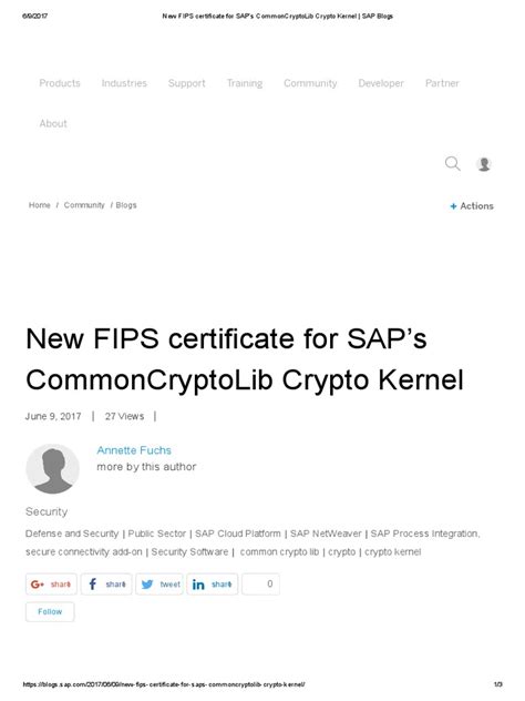 New Fips Certificate For Saps Commoncryptolib Crypto Kernel Pdf
