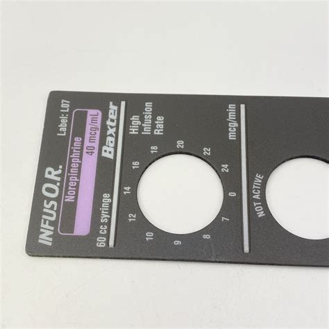 Used Baxter 6461611 Infus Or Norepinephrine Bitrate Smart Label L07