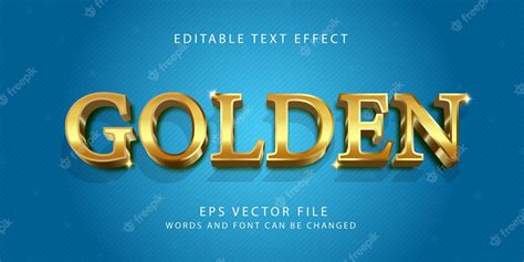 Premium Vector Golden 3d Text Effect
