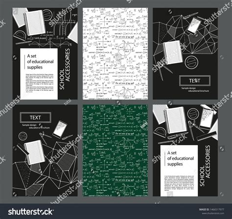 Vektor Stok Design Layout School Brochure Pages Protractor Tanpa