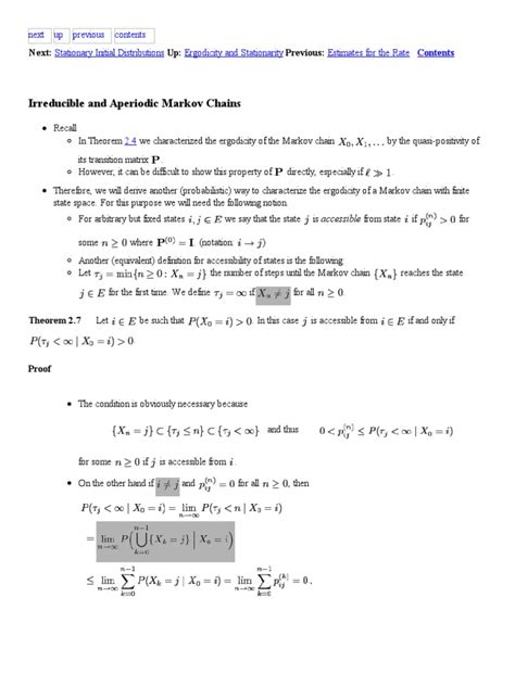 Irreducible And Aperiodic Markov Chains Markov Chain Stationary Process