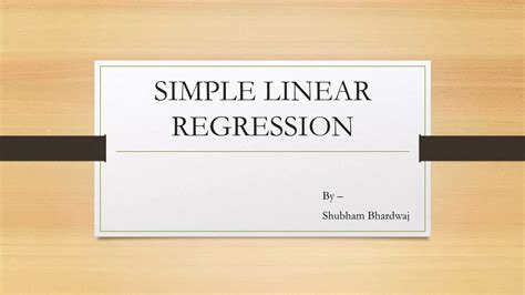 simple linear regression pptx