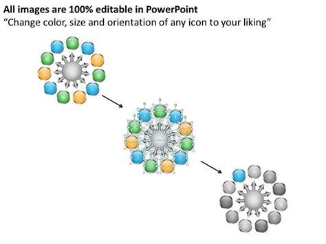 Diverging Flow Chart Conforming Stages Circular Spoke Process PowerPoint Templates