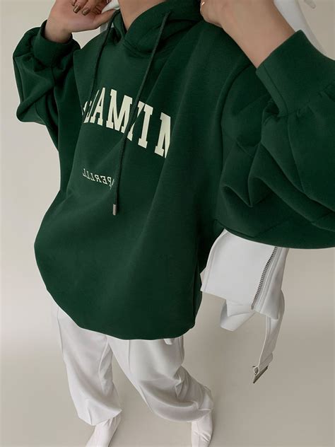 Minimalist Hoodie Green Hoodie Outfit Aesthetic Green Hoodie Women
