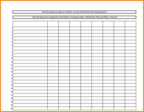 Blank Spreadsheet To Print Db Excel