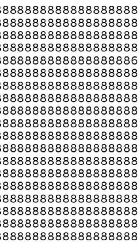 Optical Illusion Iq Test Spot The Hidden Number 6 Among 8s In 12