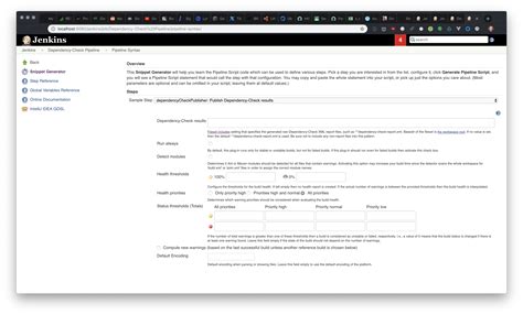Setting Plugin To Fail Build In Jenkins Pipeline · Issue 1510