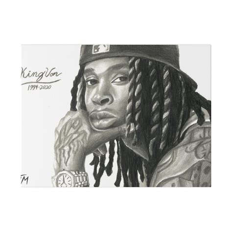 King Von Canvas Wall Art Prints Tommy Manning Art