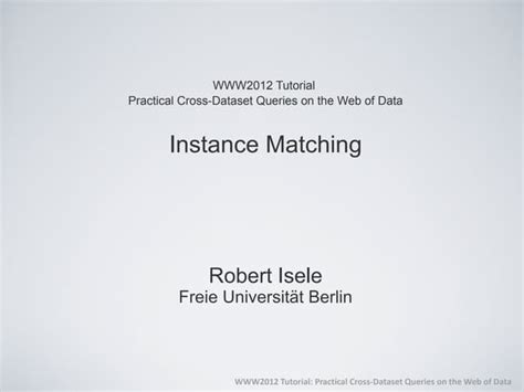 Instance Matching Ppt