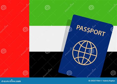 United Arab Emirates Passport Uae Flag Background Vector Illustration