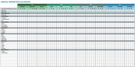 Marketing Calendar Excel Template