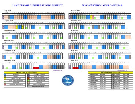 Lake Elsinore Unified School District Calendar 26 27 Revised Educounty