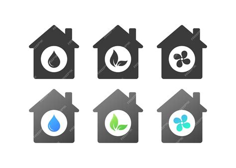 Conjunto De Iconos De Indicadores De Casa Silueta Y Estilo Plano Iconos