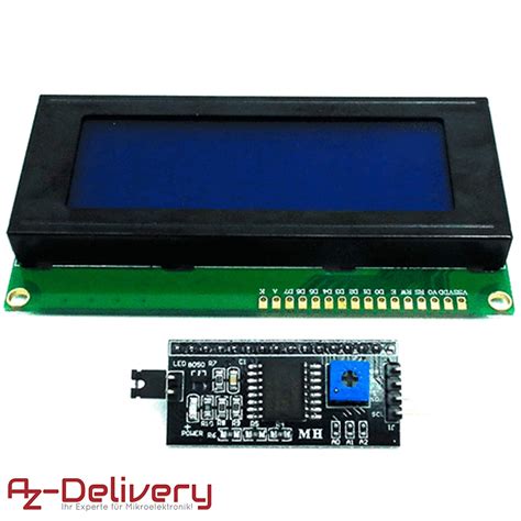 Azdelivery 2004 Lcd Display Module 4 X 20 Characters With Blue