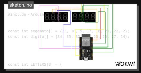7 Segmentos 4 Digitos Wokwi ESP32 STM32 Arduino Simulator