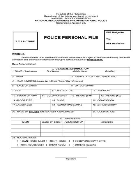 Manage Documents Using Our Form Typer For Pnp Personal File Form
