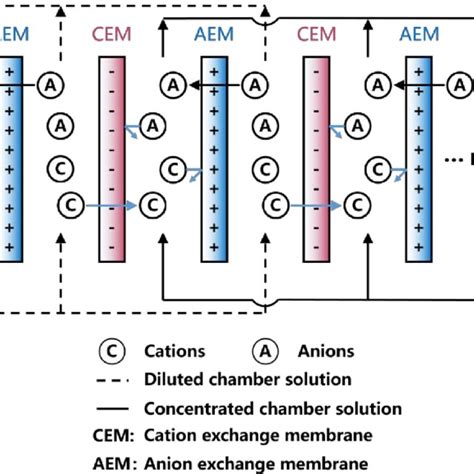 Schematic Diagram Of The Ionic Liquid Membrane Electrodialysis Process