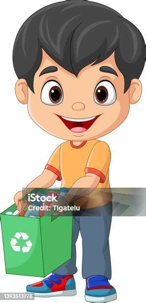 เด็กการ์ตูนเอาขวดใส่ถังขยะ ภาพประกอบสต็อก ดาวน์โหลดรูปภาพตอนนี้ กระกร้าทิ้งของเสีย ถังขยะ