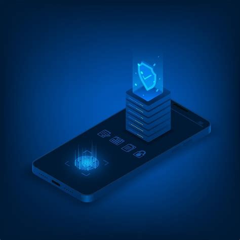 Premium Vector Vector Isometric Server Storage Concept Mobilephone Security Documents Isometric
