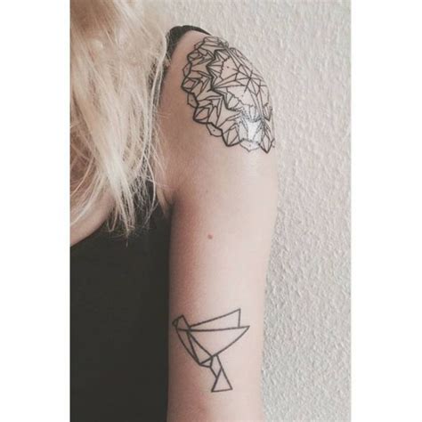 Compass Mandala By Melina Wendlandt And Bird Origami Small Tattoos